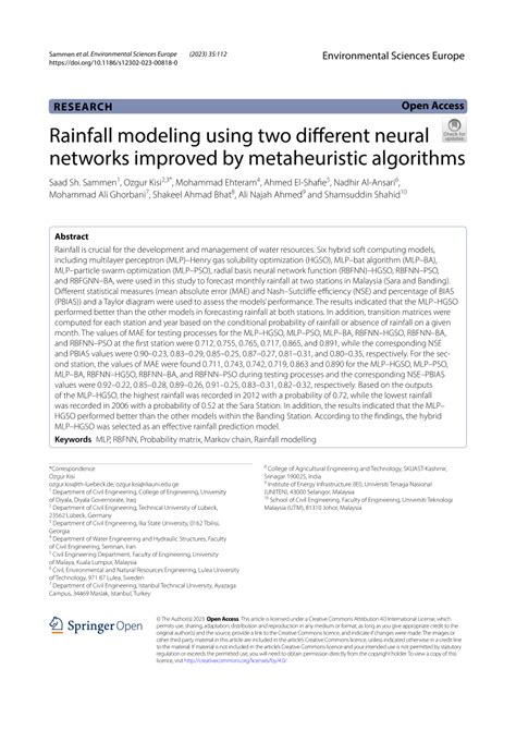 PDF Rainfall Modeling Using Two Diferent Neural