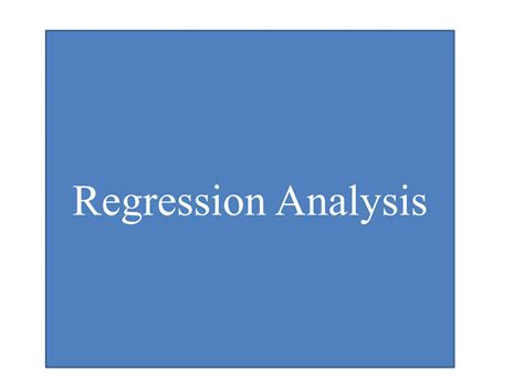 Biostatistics And Research Methodology Regression Ppt