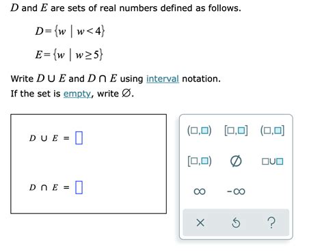 Solved D And E Are Sets Of Real Numbers Defined As Follows