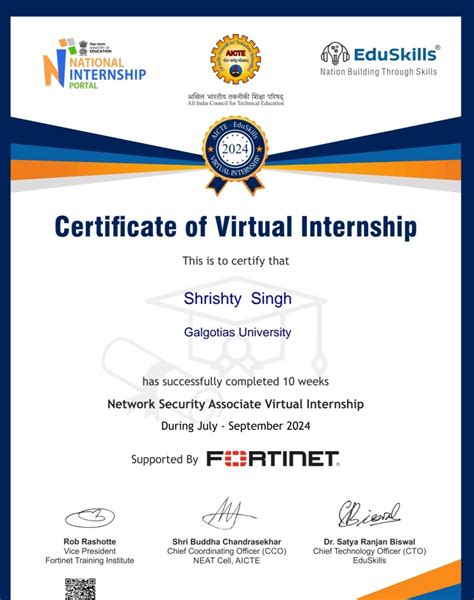 Shrishty Singh On Linkedin Virtualinternship Fortinetexperience