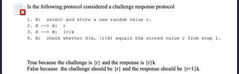Solved Is The Following Protocol Considered A Challenge