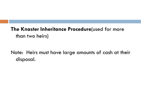 Ppt Knaster Inheritance Procedure Powerpoint Presentation Free