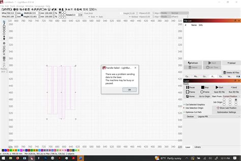 Transfer Failed Pop Up Lightburn Software Questions Lightburn