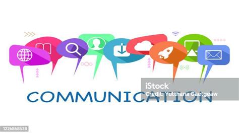 통신 개념 일러스트 음성 거품 또는 대화 형 연설과의 통신 개념에 대한 스톡 벡터 아트 및 기타 이미지 개념 공동체 기포 Istock