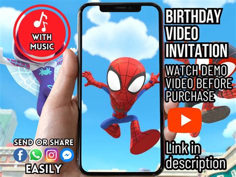Spidey Birthday Video Invitation Spidey Invitation Spidey Animated Invitation Spidey Animated
