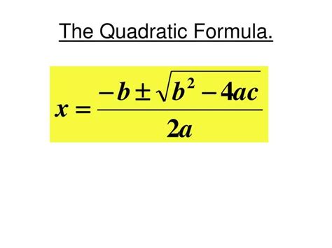 Ppt The Quadratic Formula Powerpoint Presentation Free Download Id 1702510