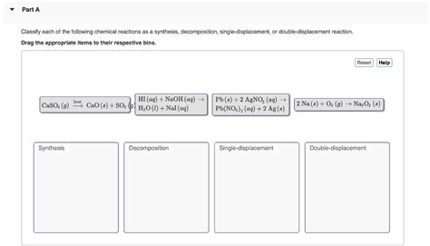 Solved Part A Classify Each Of The Following Chemical Chegg