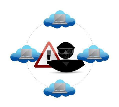 Security Warning Hacker Access To Cloud Computing Stock Illustration Illustration Of Binary