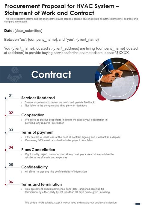 Procurement Proposal For Hvac System Statement Of Work And Contract One