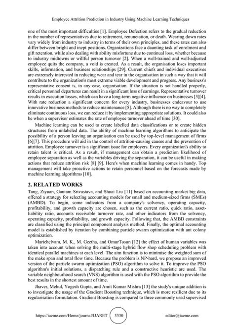 employee attrition prediction in industry using machine learning techniques pdf