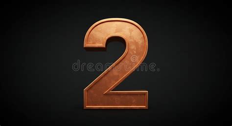 Metallic Number Two On Dark Background Conceptual Illustration Stock Image Image Of Clean