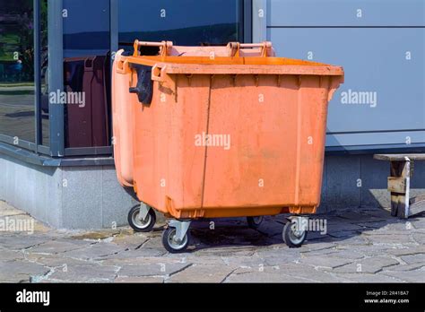 Orange Plastic Trash Recycling Container Orange Container For