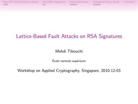 lattice based fault attacks on rsa signatures
