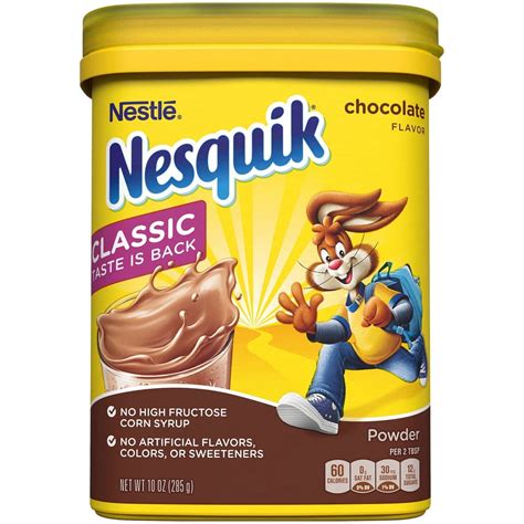 Nestle Nesquik Chocolate Flavor Powder Drink Mix 10 Oz Can