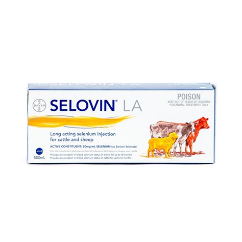 Selovin La Long Acting Selenium Injection For Cattle And Sheep Selenium Specialist Sales