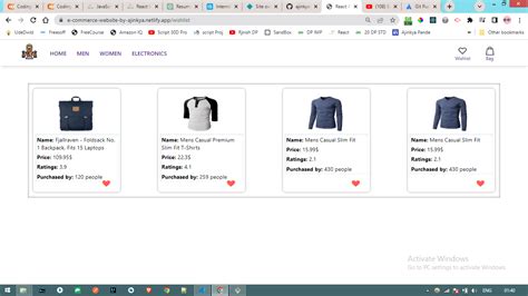 github ajinkyapande98 e commerce web app react redux