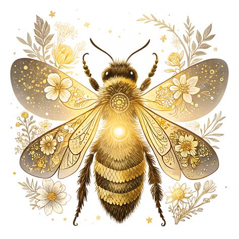 Una Abeja De Color Dorado Con Hermosas Alas Png Dibujos Abeja Alas