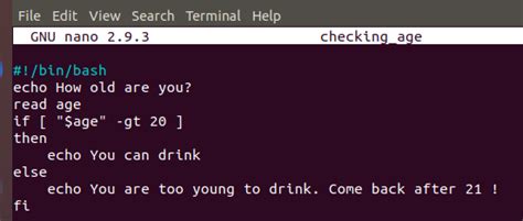 Bash Script 5 If Them Statement Linux