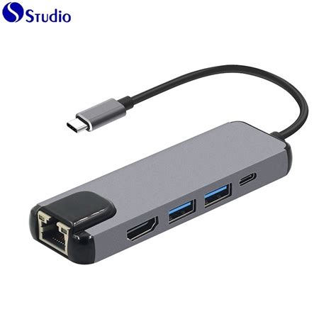 Usb Hub Usb C Hub Ports In Usb Type C Hub With Usb Hdmi Rj Usb C Charging Port For