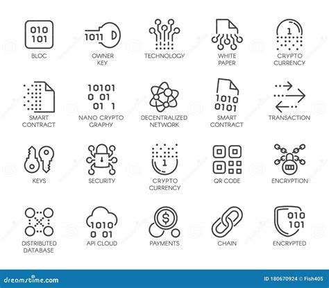 Premium Icons Pack On Blockchain System Crypto Technology Such Line Signs As Cryptographic