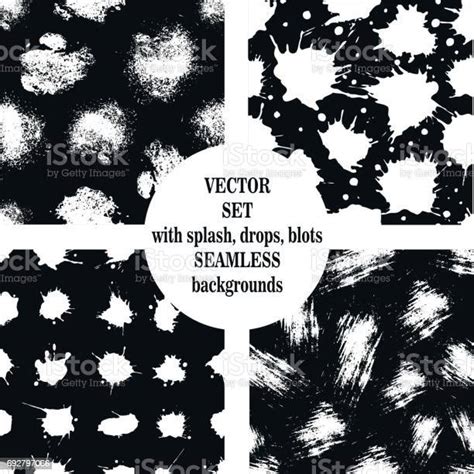 완벽 한 패턴 Inc 얼룩 오 점 얼룩 및 브러시 스트로크 타일의 벡터 집합입니다 그런 지 웹 배경에 대 한 끝 없는 서식 파일 인쇄 벽지 표면 디자인에 대 한 요소를 반복