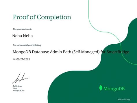 Certified Mongodb Database Admin By Mongodb Neha Neha Posted On The
