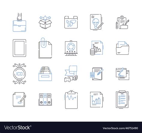 Document Flow Outline Icons Collection Royalty Free Vector