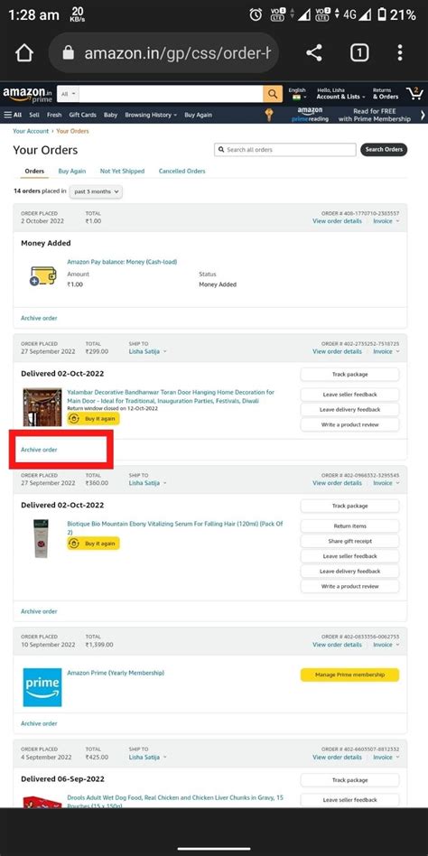 Where Is The Archive Order Button On Amazon App At Numbers Mcleod Blog