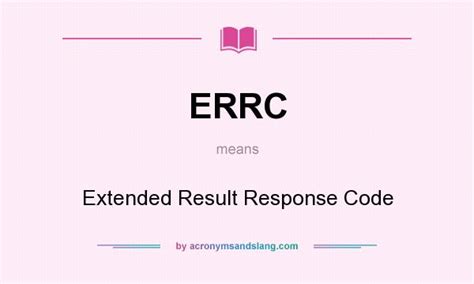 Errc Extended Result Response Code In Undefined By