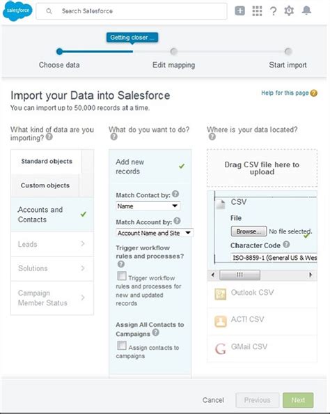 Salesforce Nhập Dữ Liệu