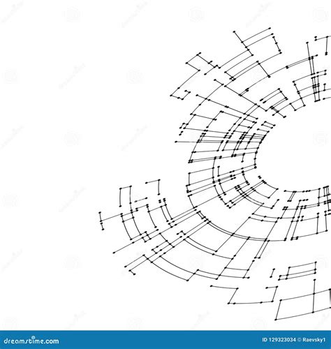Connecting Lines And Dots On White Background Abstract Network Connection Design Concept Stock