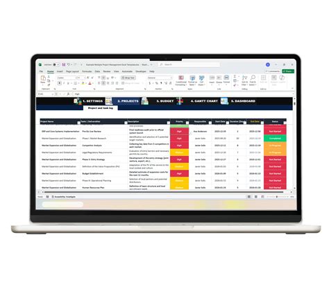 Multiple Project Management Excel Template Excel