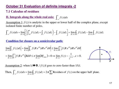 Ppt October 21 Residue Theorem 71 Calculus Of Residues Powerpoint