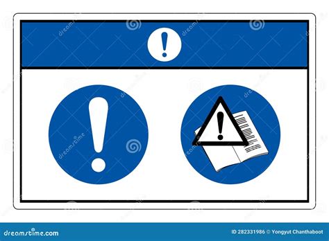 notice read operator s manual symbol sign vector illustration isolated