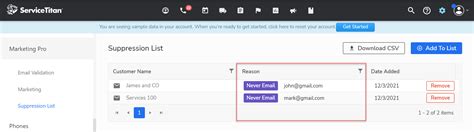 Manage The Suppression List