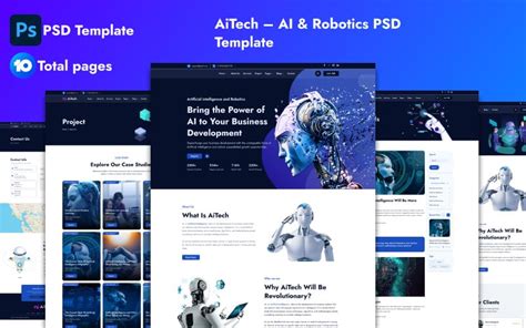 Aitech Ai And Robotics Psd Template Templatemonster