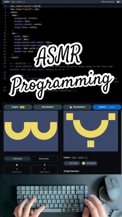 Css Battle 1st May Asmr Coding Keyboard And Mouse Coding Asmr Cssbattle Html Webdev