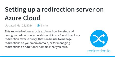 Setting Up A Redirection Server On Azure Cloud Knowledge Base