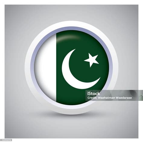 깃발 아이콘 표준 색상이 있는 흰색 버튼에 파키스탄 국기 0명에 대한 스톡 벡터 아트 및 기타 이미지 0명 3차원 형태 공동체 Istock