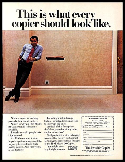 IBM Model Copier Businessman Vintage PRINT AD Invisible Technology S EBay Print