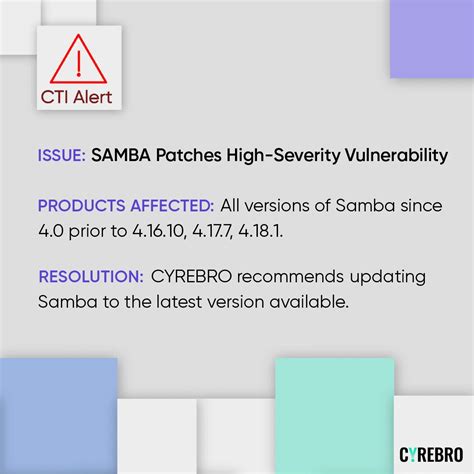 Samba Patches High Severity Vulnerability Cyrebro