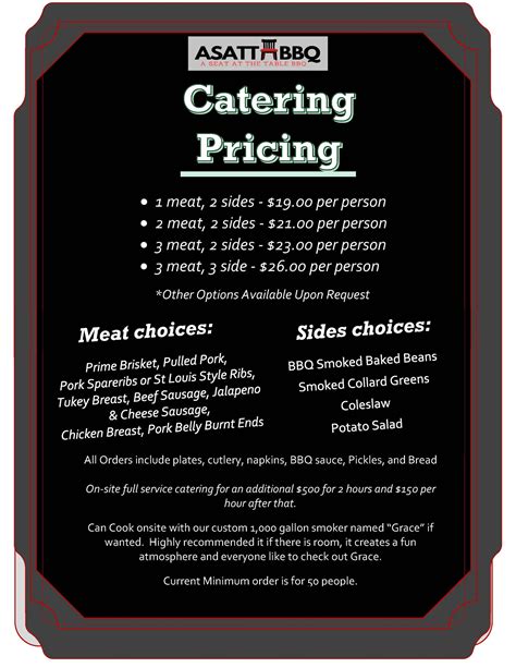 Catering Pricing — A Seat At The Table Bbq