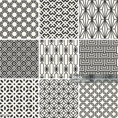 세트마다 간단한 패턴을 끝없는 신혼여행 중인 혼혈의 젊은 군인커플 흑백 0명에 대한 스톡 벡터 아트 및 기타 이미지 0명 갈매기표 수장 검은색 Istock