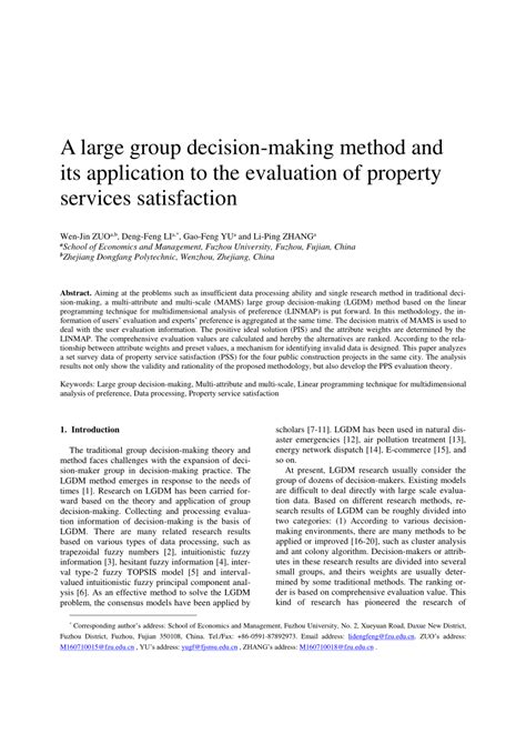 Pdf A Large Group Decision Making Method And Its Application To The Evaluation Of Property