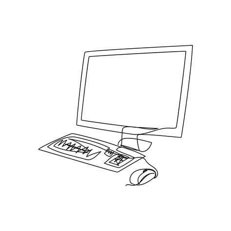 Desktop Computer Keyboard Drawing