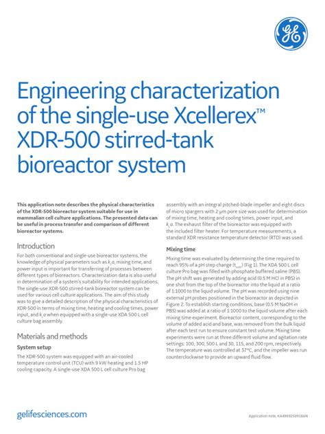 Xcellerex™ 500l Sub Pdf Liquids Standard Error