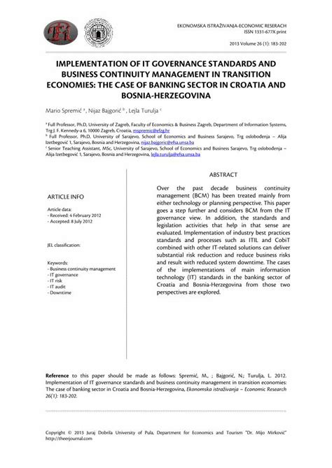 PDF IMPLEMENTATION OF IT GOVERNANCE STANDARDS AND DOKUMEN TIPS