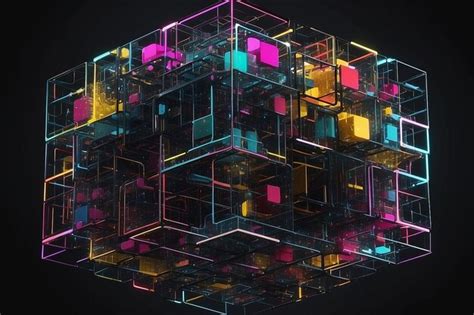 Premium Photo Digital Generated Image Of Abstract Cubic Connections