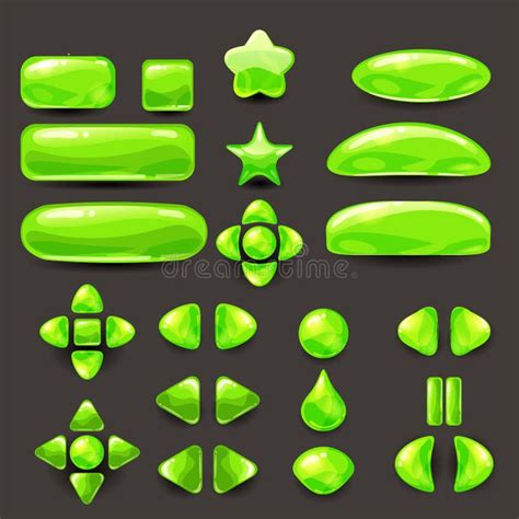 Set Game Ui Complete Green Menu Of Graphical User Interface Gui To