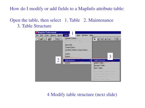 Ppt Lab 4 Open Attribute Data Into Mapinfo Tables Powerpoint